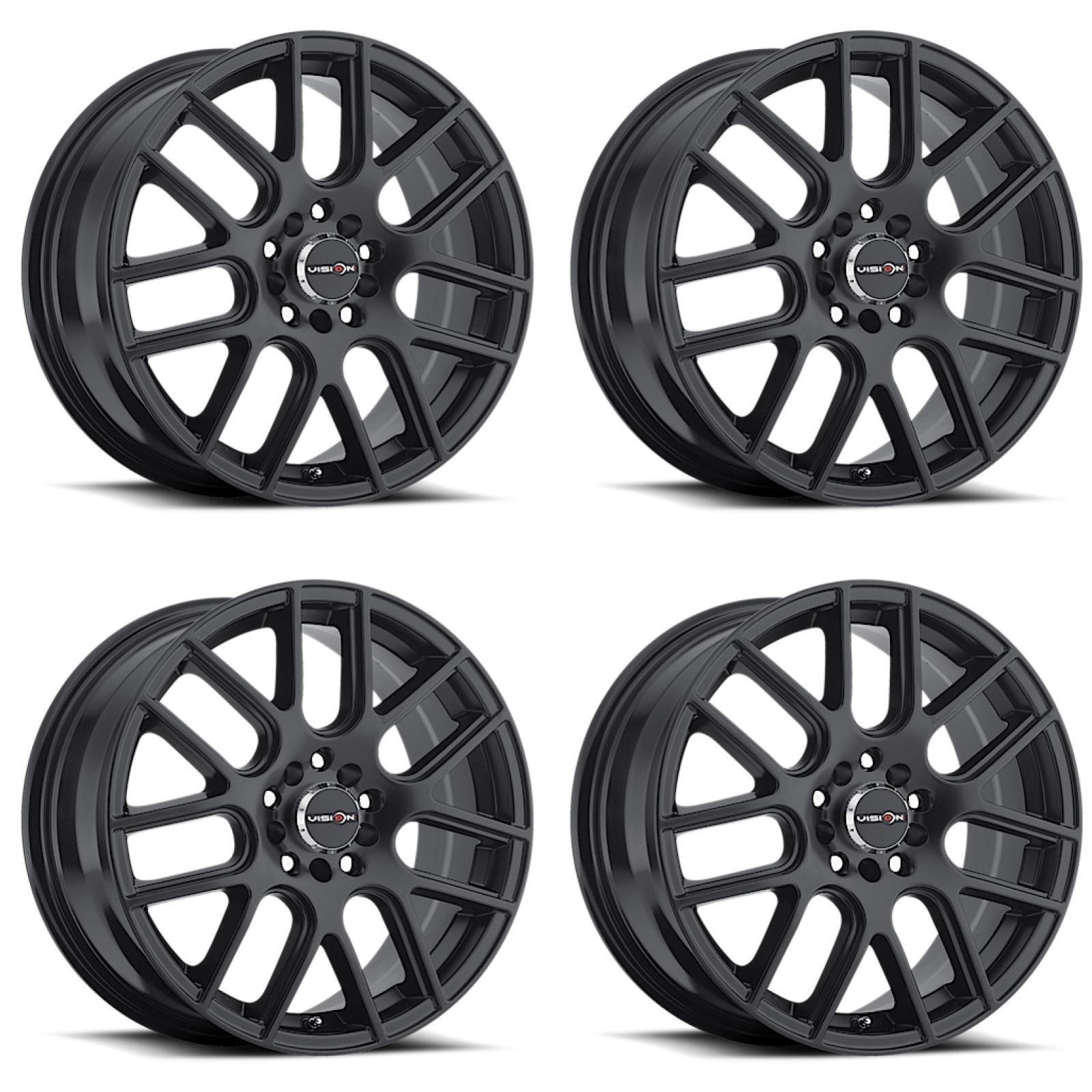 Vision Wheel 426H7721MB38 Set of 4 Matte Black 426 Cross 17X7 38 Offset ...