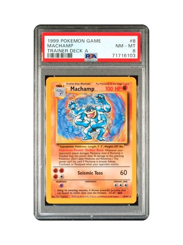 PSA 8 Machamp Red Back 8/102 Brock's Trainer Deck A B PROMO Pokemon ...