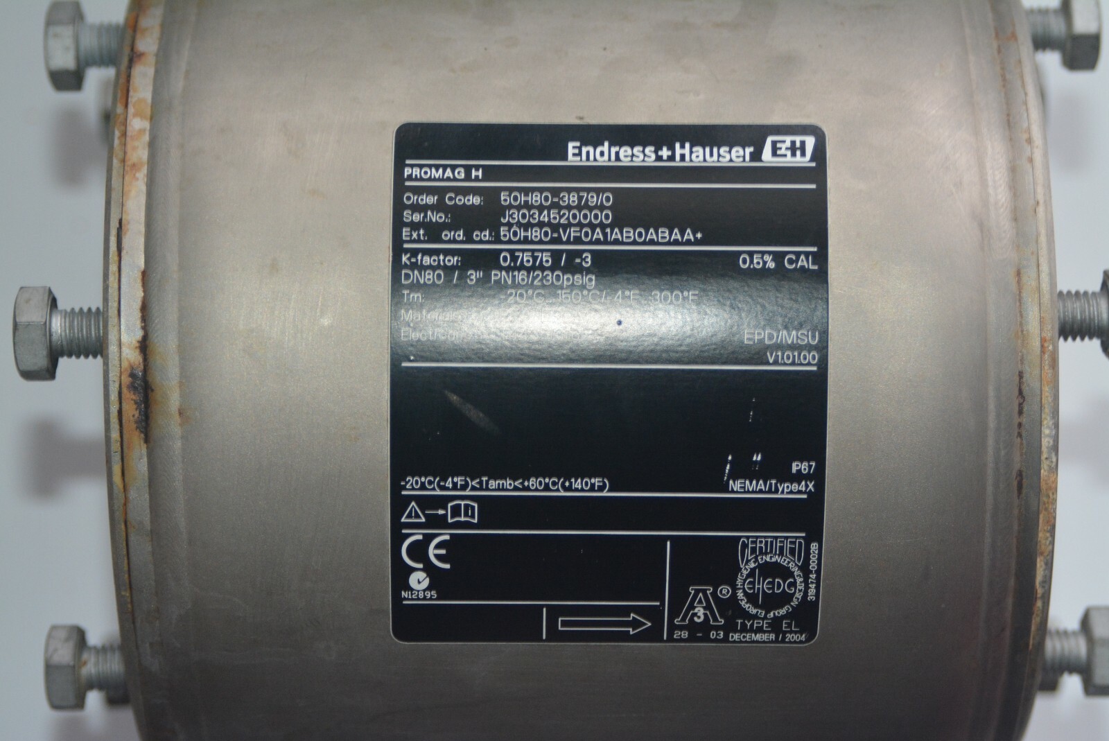 ENDRESS + HAUSER Promag 50 flow transmitter & Promag H 50H80 flowtube ...