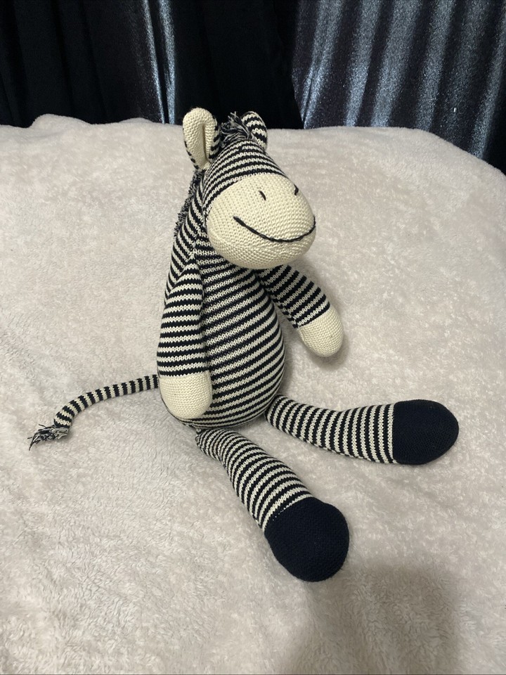 Pier 1 Plush Stuffed Zebra 23" Knit Sweater Sock Style Animal Floppy Long Legs | eBay