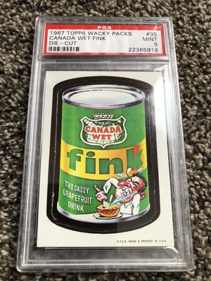 1967 Topps Wacky Packs #35 Canada Wet Fink Die-Cut PSA 9 | eBay