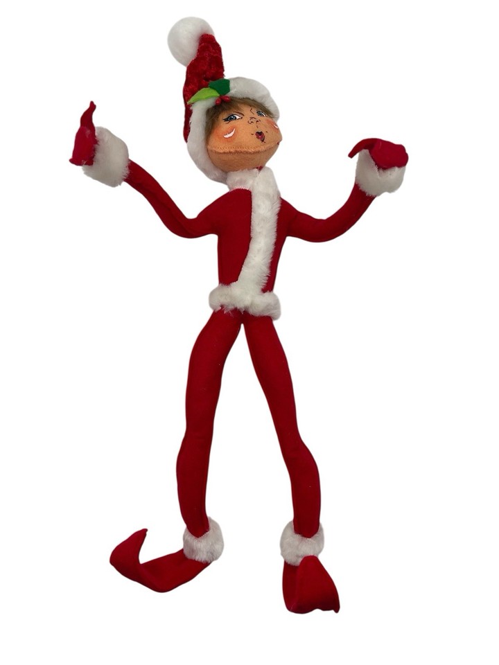 Annalee Elf Christmas Posable 14” Red Outfit Santa Elf Pixie Doll 2012 ...