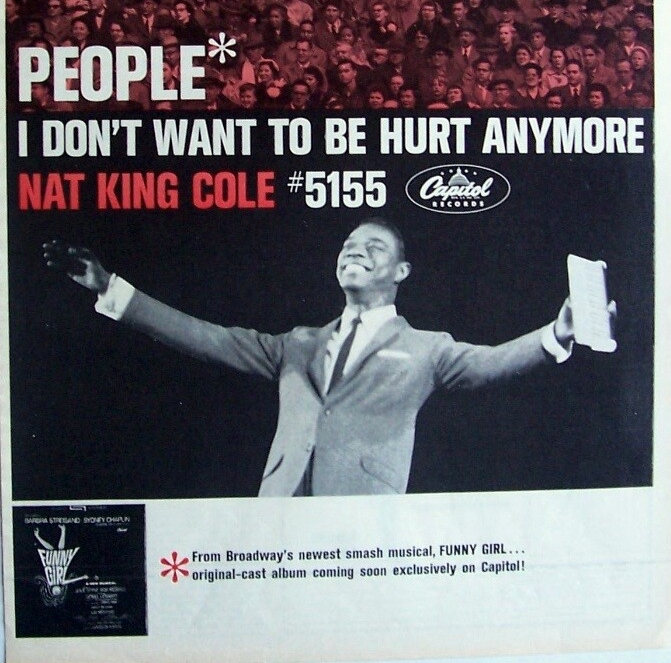 NAT KING COLE vintage 1964 POSTER ADVERT PEOPLE Capitol Records FUNNY ...