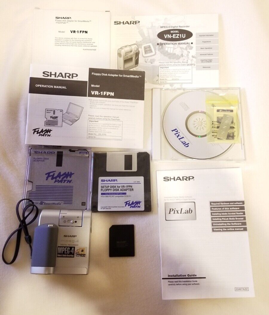 Sharp VN-EZ1 MPEG-4 Digital Video/Photo Camera. Working Complete Rare ...