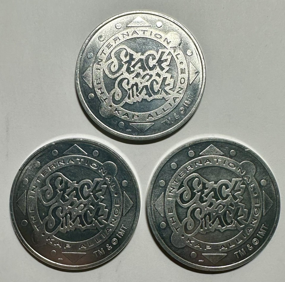 3 Pogs / Stack n' Smack Slammers - Poison Skull & Crossbones/Eight Ball ...