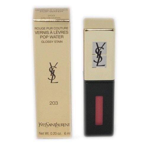 YSL ROUGE PUR COUTURE VERNIS A LEVRES POP WATER GLOSSY STAIN 6ML #203 ...