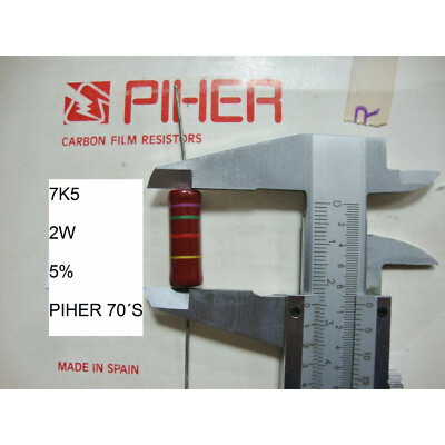 1 X VINTAGE PIHER RESISTOR. 2W 7K5 5% *1 PC* NEW ORIGINAL 1970s C921 | eBay