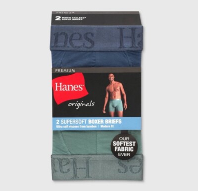Premium Men's SuperSoft Boxer Briefs 2pk - Sage Green/ Black XL Damaged ...