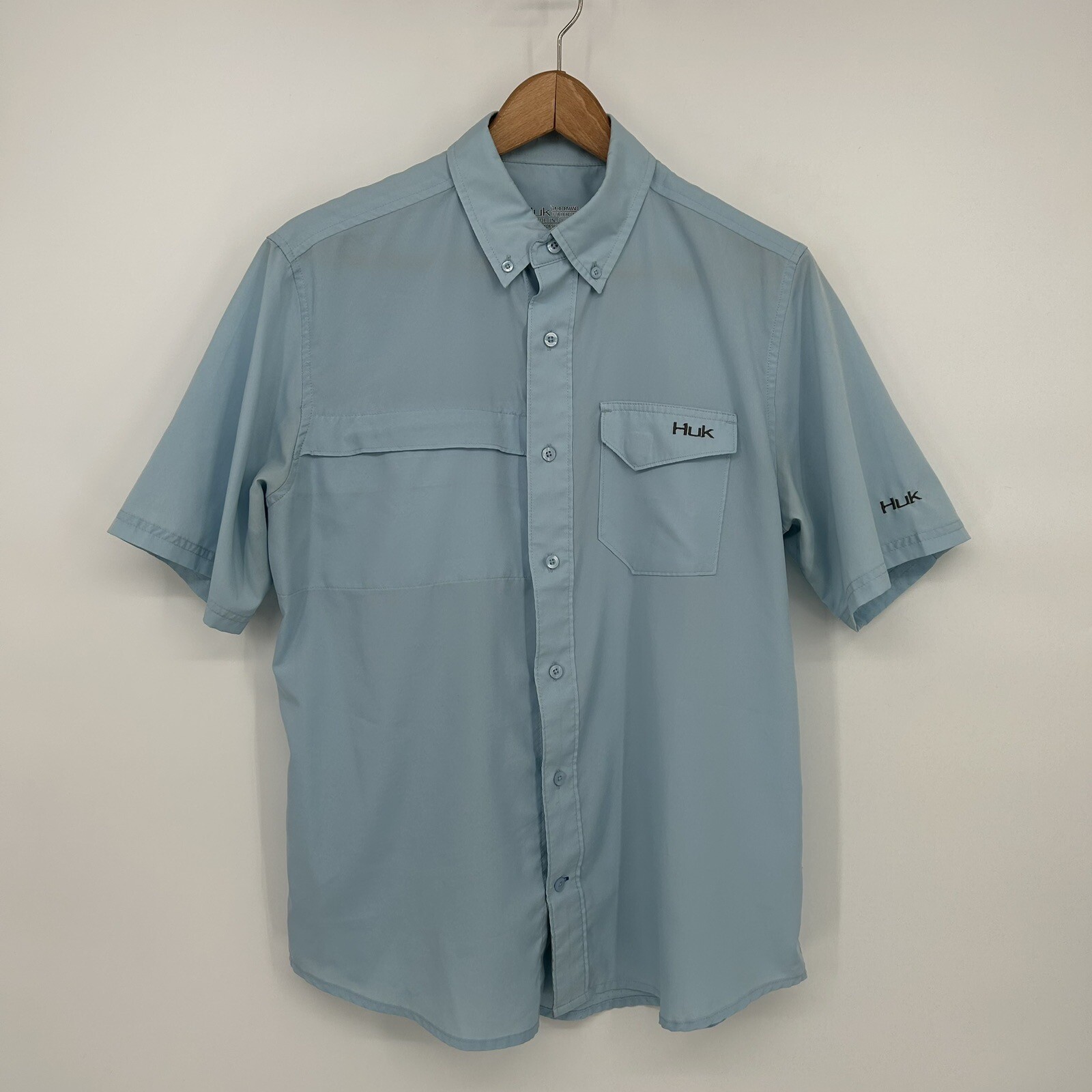 Huk Performance Mens Blue Fishing Shirt Tide Point Wo… - Gem