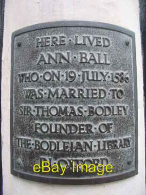 Photo 6x4 Plaque on Ann Ball's house Totnes A detail view of the plaque ...