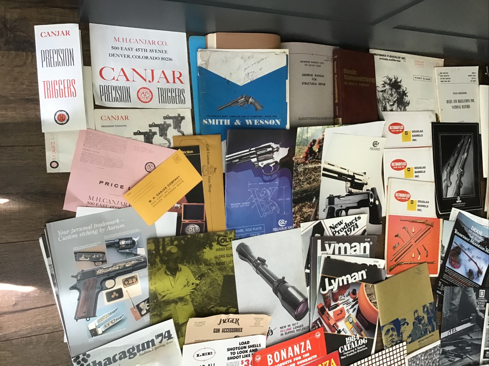 Large Gun Brochure Lot Knives Gunsmith Remington Lyman Winchester Smith ...