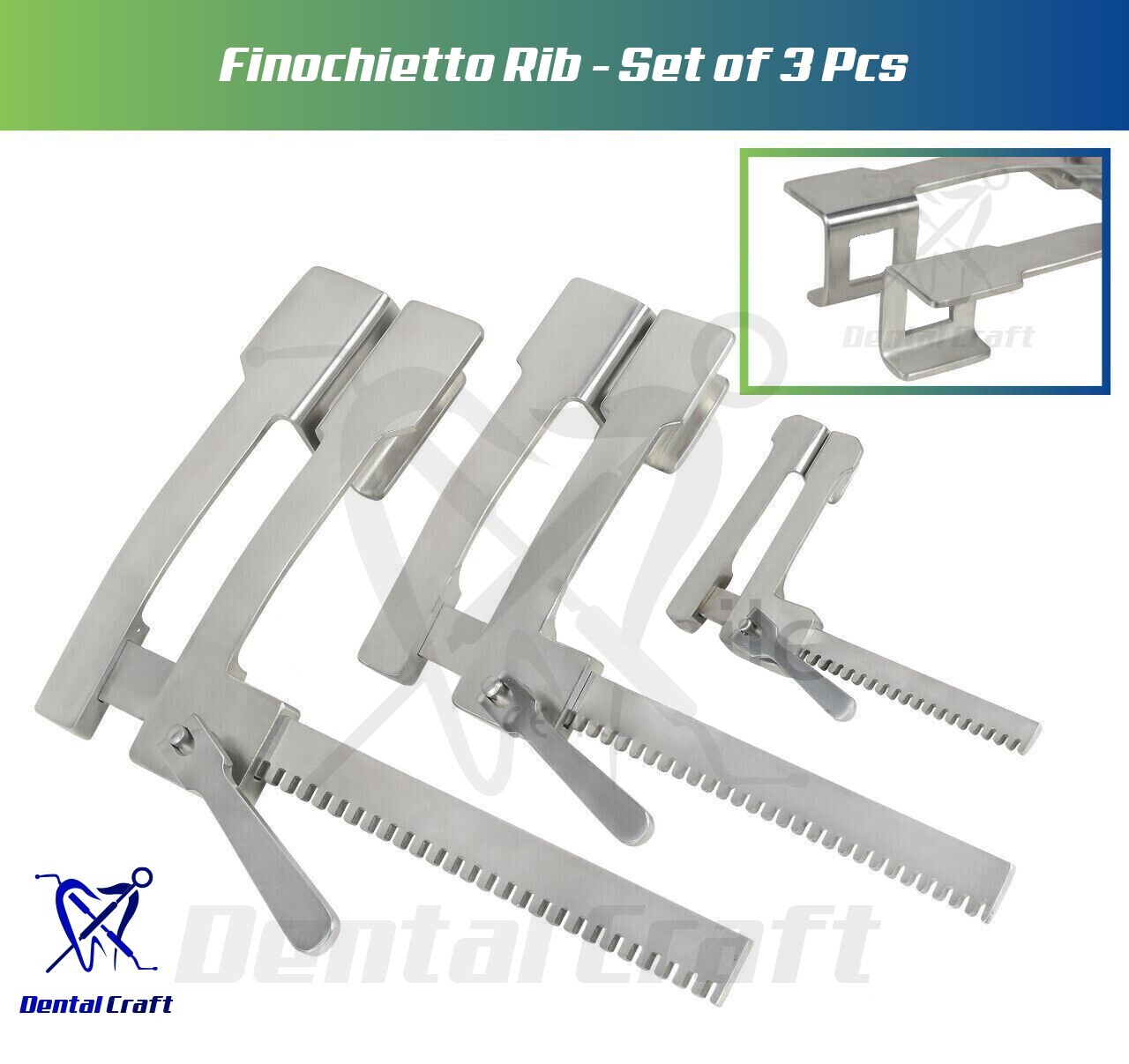 Finochietto Rib Spreader Retractors Baby Set Of 3 Pcs - Small - Medium ...