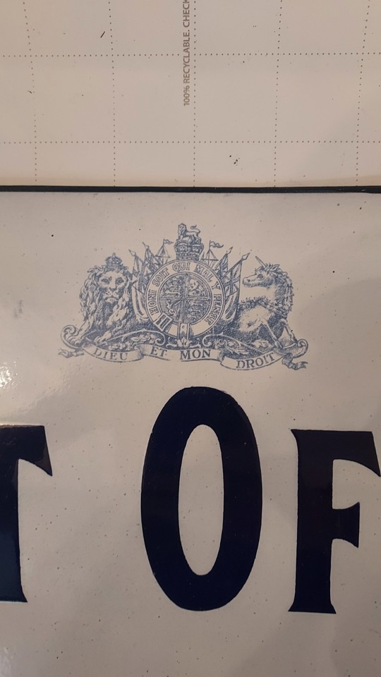 1890's porcelain sign Canadian post office advertising lion unicorn ...