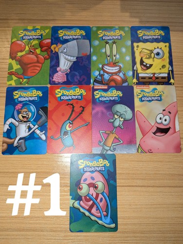 Spongebob Squarepants Arcade Coin Pusher Cards Complete set of 9 cards ...