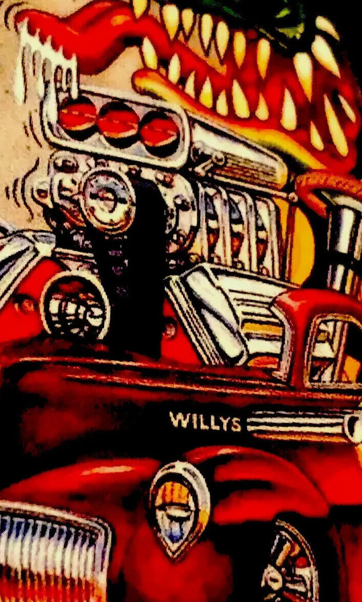 RAT FINK STICKER “STREET SHAKER FULLY BLOWN WILLYS” 3” X 4” GLOSSY | eBay