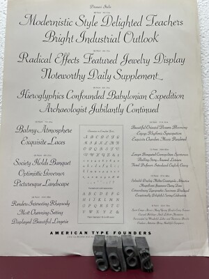 Vintage Letterpress American Type Foundry Specimen Sheet PIRANESI ...