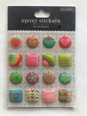 Fruit Flower Hearts Friends Cutie Rainbow Wow - Sweet Epoxy Stickers by ...