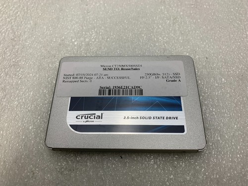 Crucial CT250MX500SSD1 250GB 2.5" SATA Internal Solid State Drive SSD ...