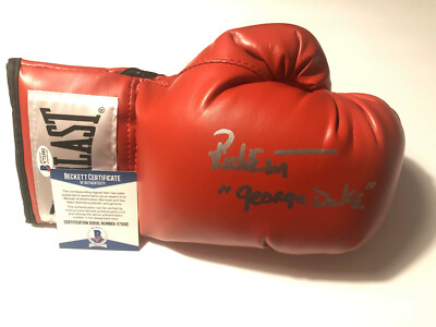 Richard Gant Signed Red Everlast Boxing Glove Rocky 5 George Duke w ...