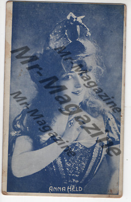 Beautiful Classy Brunette Actress Anna Held 5"x3" B&W Antique Postcard ...