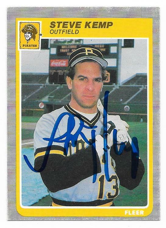 STEVE KEMP 1985 FLEER UPDATE AUTOGRAPHED SIGNED # U-64 PITTSBURGH ...