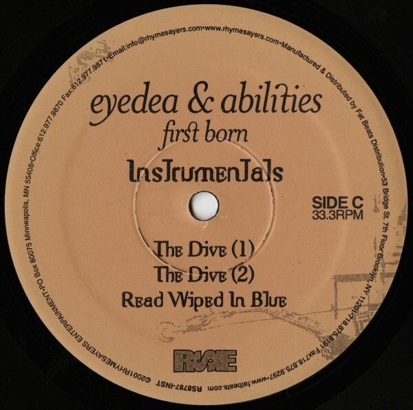 Eyedea & Abilities - First Born (Instrumentals) (2x12") (2001) [Used ...