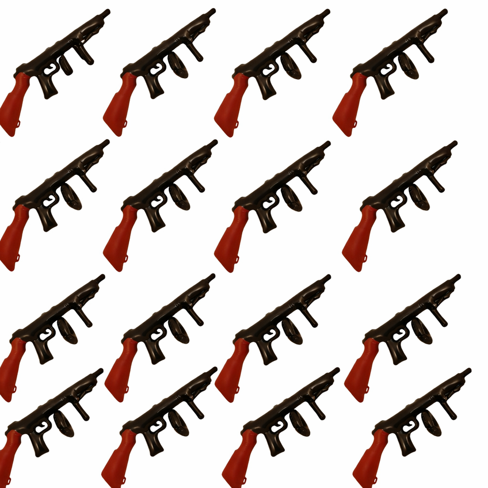 12 x Inflatable Machine Tommy Gun Gangster Mafia Fancy Dress Photo ...
