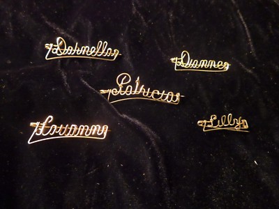 Antique Hand Crafted 14kt Gold Filled Name Pin Female and Male | eBay