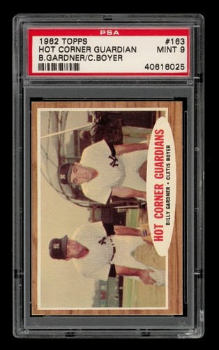 1962 Topps Set-Break #163 Hot Corner Guardians B.Gardner, C.Boyer PSA 9 ...