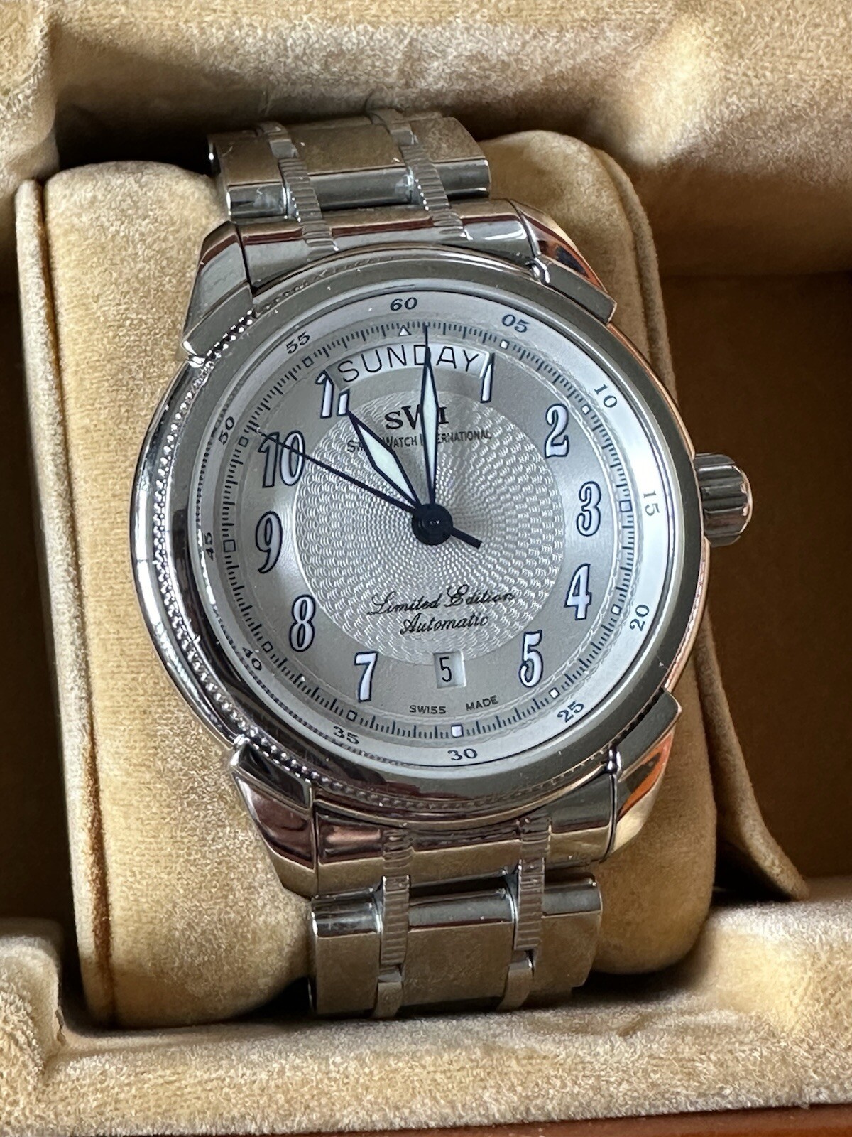 SWI Swiss Made Automatic Watch Blue Dial 42mm Limited Edition Eta 2834 ...