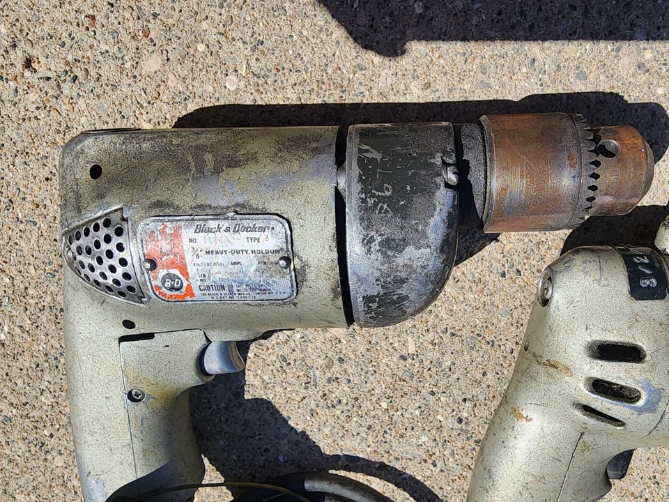 Vintage Black & Decker 3/8" Heavy-Duty Holgun & Scru DRILL- CORDED ...