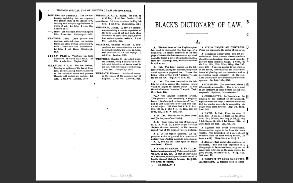 BLACK'S LAW DICTIONARY, 1st Edition 1891 and 2nd Edition 1910 Law Book ...