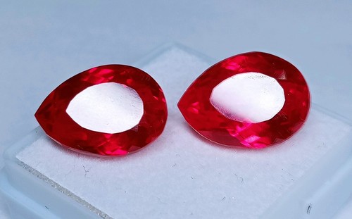 Flawless Pair of Natural Ruby 17 Ct Pear EGL Certified Mozambique Loose ...