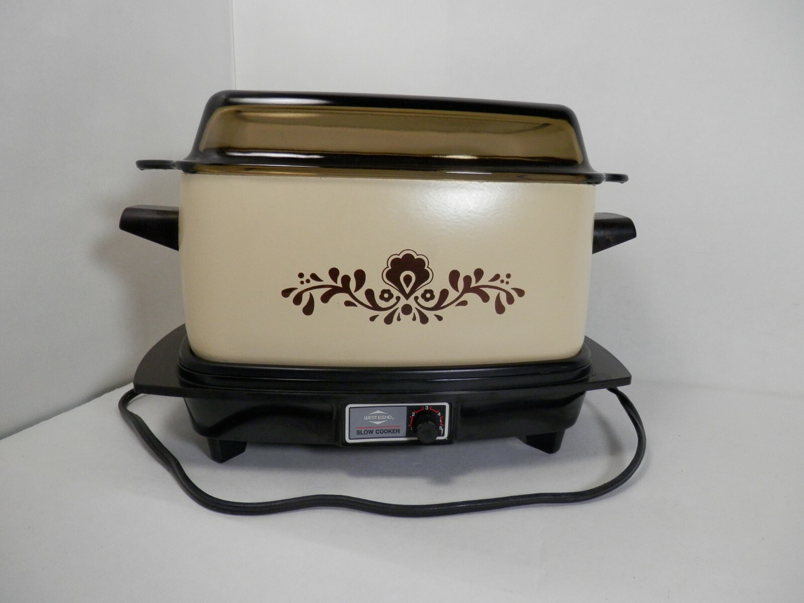 West Bend Rectangle Slow Cooker Cream Brown 6 qt. Tall lid | eBay
