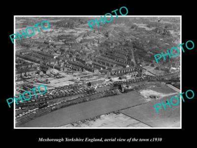 OLD 8x6 HISTORIC PHOTO OF MEXBOROUGH YORKSHIRE ENGLAND TOWN AERIAL ...