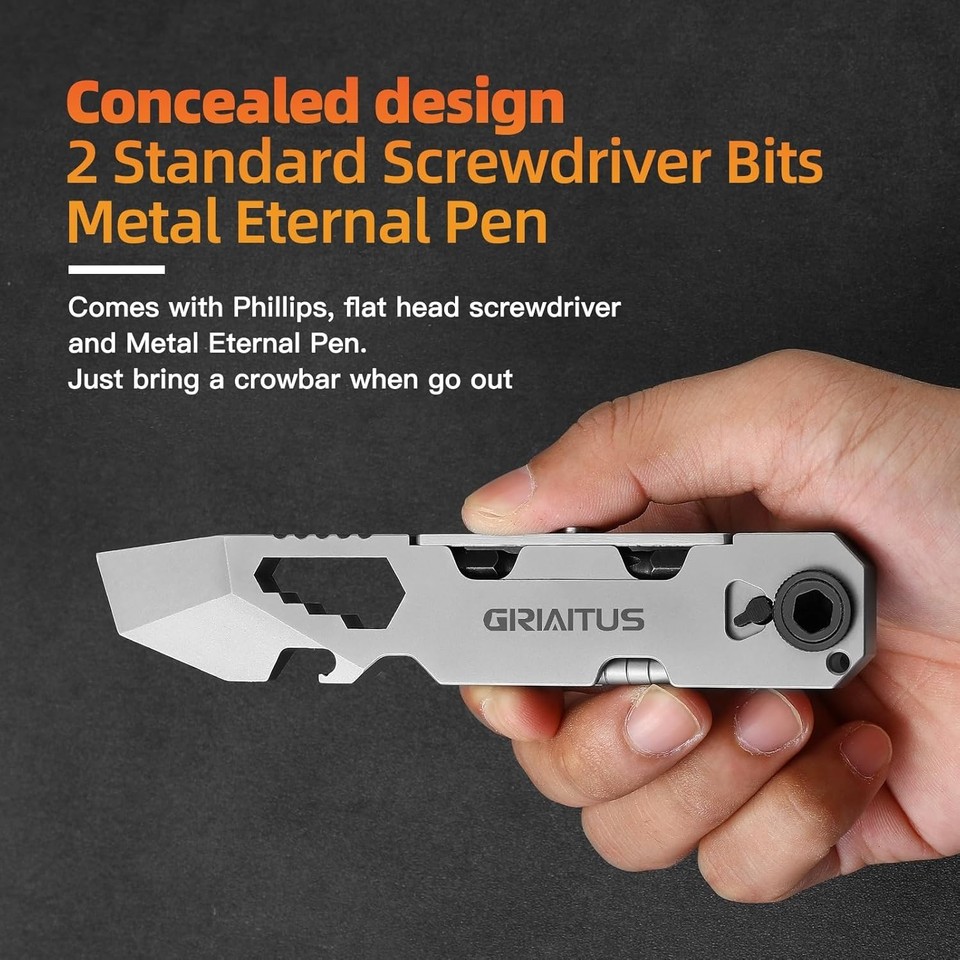 EDC Pry Bar Multitool with Bi-Directional Ratchet Screwdriver ...