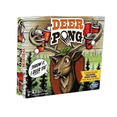 Deer Pong Party/Family Game Talking Deer Head Music With 6 Cups 8 Balls ...