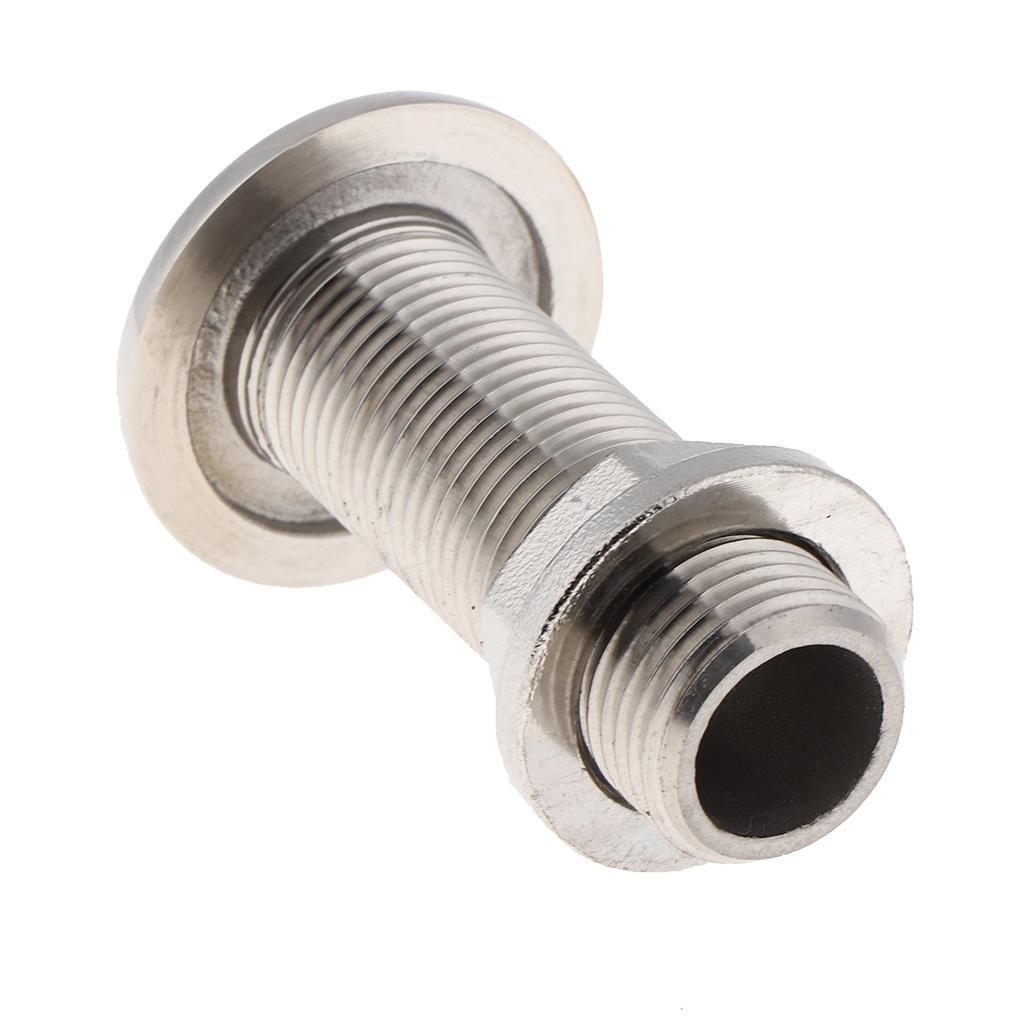 Boat Thru Hull Fitting 1/2 inch Hose Barb Drain Marine 316 Stainless ...