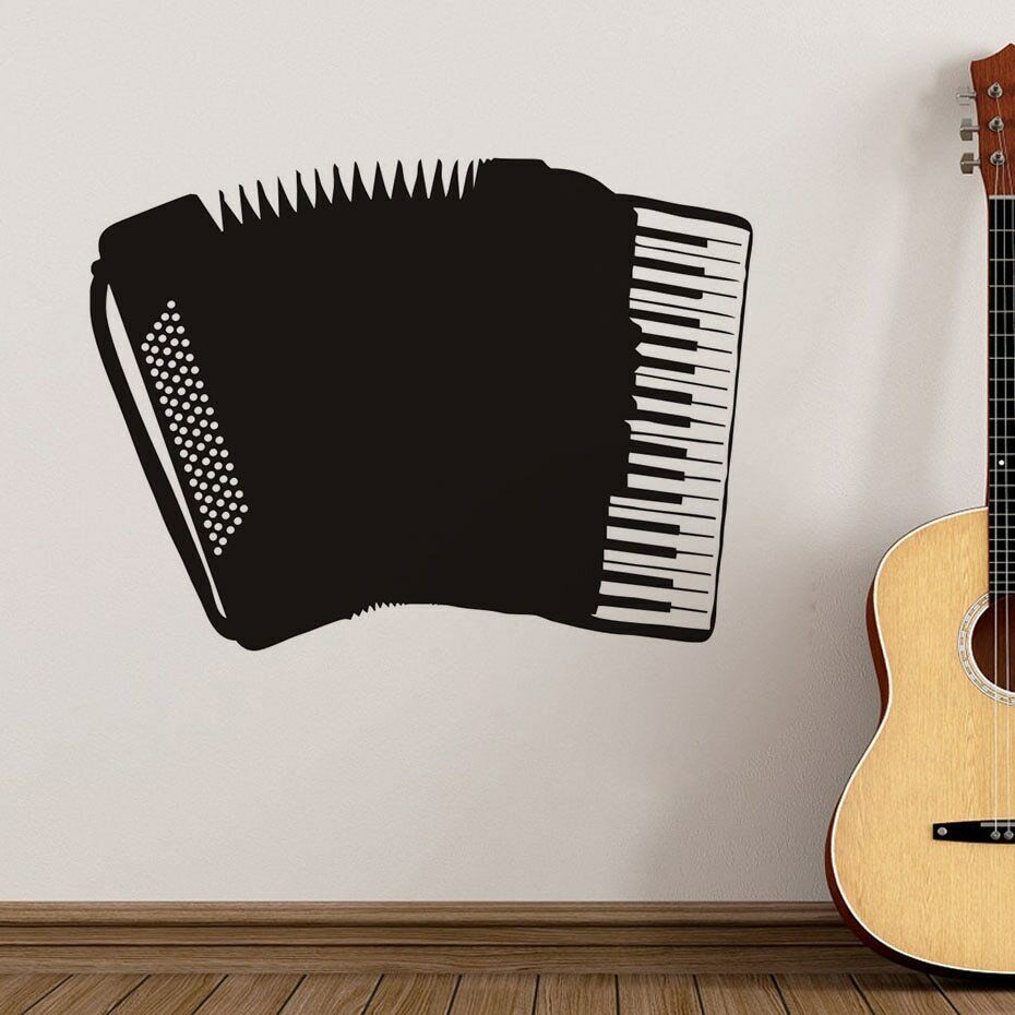 Removable Hollow Out Decoration Art Accordion Wall Decal Musical ...
