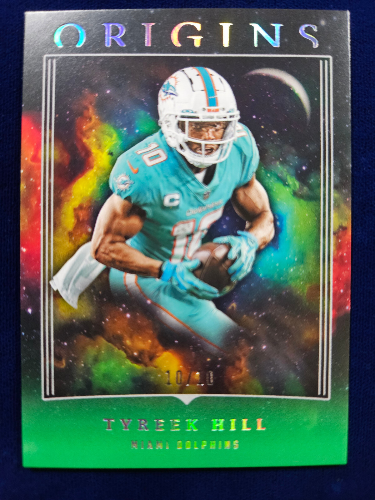🌟 2023 Origins TYREEK HILL Green #10/10 JERSEY NUMBER #71 Miami ...