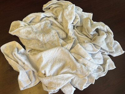 700 POUND WHITE TERRY INDUSTRIAL CLEANING TOWELS WIPING TERRY RAGS BULK ...