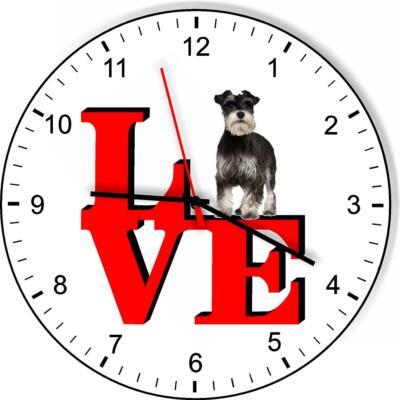 Miniature Schnauzer Cute Puppy Dog kitchen living room Wall Clock | eBay