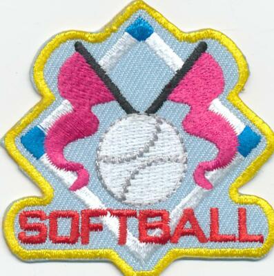 girl boy cub SOFTBALL Diamond Game Pitch Fun patches crests badges ...