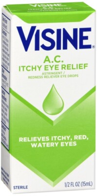 Visine AC Eye Drops Seasonal Itching Burning Redness Reliever Sterile 0 ...