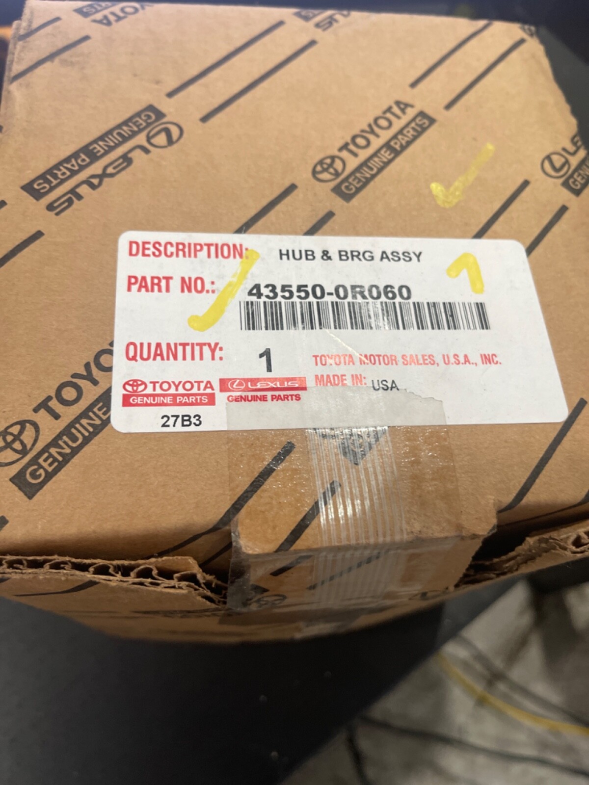 Genuine Front Wheel Bearing and Hub Assembly for Toyota 43550-0R060 | eBay