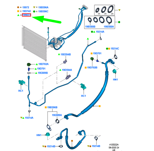 FORD RANGER T6 A/C System Tube Assy AB39-19N651-BH 2103452 NEW GENUINE ...