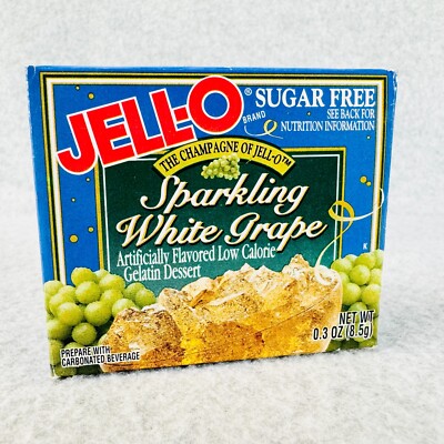 Jello Sparkling White Grape Sugar Free Sealed Unopened Vtg DISPLAY PROP ...