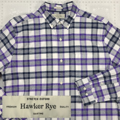 Hawker Rye Mens Flannel Shirt Size LT Large Tall Purple Stretch Oxford ...