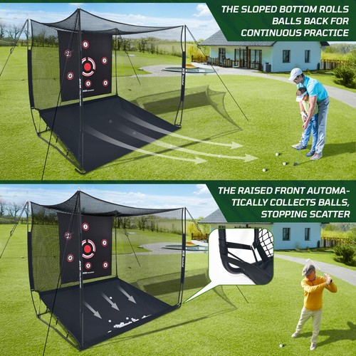 10x8x6ft Heavy-Duty Golf Net for Backyard Portable Golf Hitting Net ...