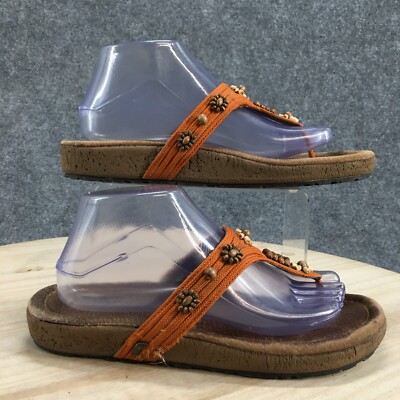 California Sandals Womens 10 Casual Beaded Toe Post Flip Flops Orange ...